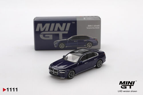 NEW! Mini GT 01111 BMW I7 XDrive 60 2022 Tanzanite Blue Metallic
