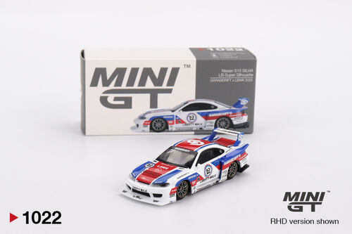 NEW! Mini GT 01022 Nissan Silvia S15 LB-Super Silhouette Garasidrift X LBWK 2025