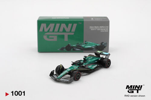 NEW! Mini GT 01001 Aston Martin AMR24 - No.18 L.Stroll Bahrain GP 2024