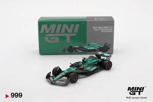 NEW! Mini GT 00999 Aston Martin AMR24 - No.14 F.Alonso Bahrain GP 2024