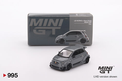 Mini GT 00995 Fiat Abarth 595 LB-Works x Abas Works 2024 Grey