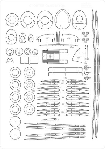 Answer MMM-09-2024-SZK Gloster Gladiator Mk.II - Laser Cut Frames And Details