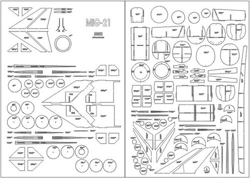 Answer MSM-047-SZK MiG-21SMT - Laser Cut Frames
