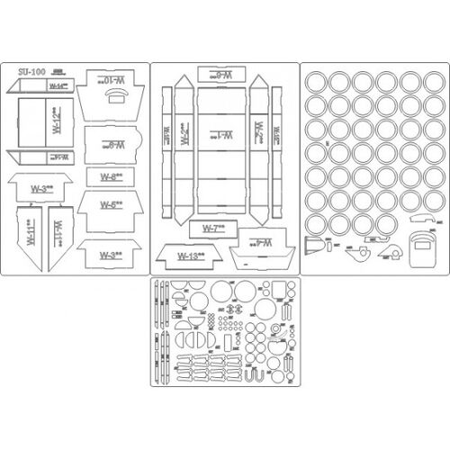 Answer KH-06-2015-SZK02 Su-100 - Laser Cut Frames, Details