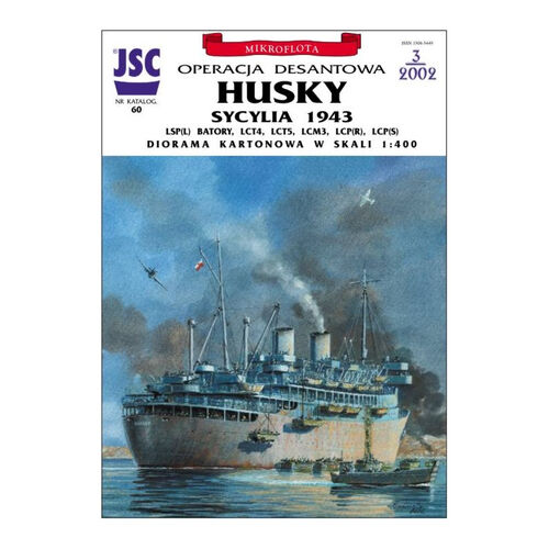 JSC 060 Husky Landing Operation - Sicily 1943 - LSP(L) Batory, LCT4, LCT5, LCM3, LCP(R), LCP(S) - Cardboard Diorama (350x240mm)