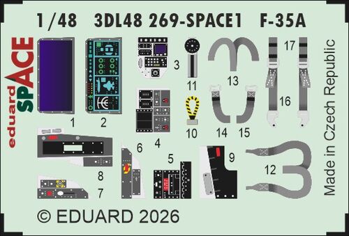 Eduard 3DL48269 Lockheed Martin F-35 A Lightning II - Space Set (for Italeri Kits)