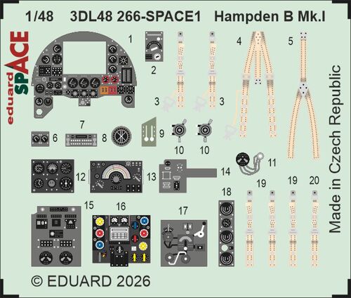 Eduard 3DL48266 Handley Page Hampden B Mk.I - Space Set (for ICM Kits)