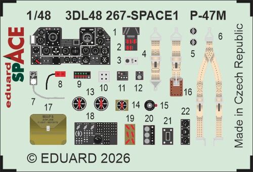 Eduard 3DL48267 Republic P-47 M Thunderbolt - Space Set (for MiniaArt Kits)