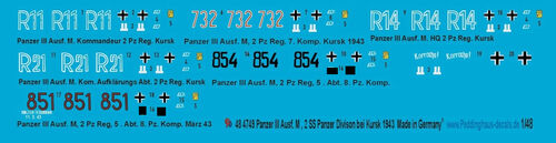 NEW! Peddinghaus-Decals 4749 Panzer III Ausf. M - 2nd SS Panzer Division (March - July 1943)