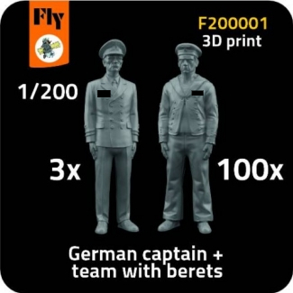 FLY F200001 German Captain + Sailor with Berets (3 + 100 Figures / 3D-Printed)