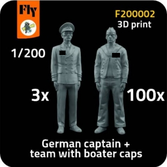 FLY F200002 German Captain + Sailor with Boater Caps (3 + 100 Figures / 3D-Printed)