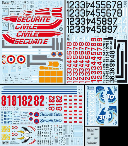 NEW! Syhart Decal 72-912v2 French Fire Fighters - Securite Civile Francaise (Part 1 + 30 Years of CL-415)
