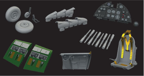 Eduard SIN648151 Hawker Hurricane Mk.IIc with Fishtail Exhausts - Big Sin Set (for Arma Hobby Kits)