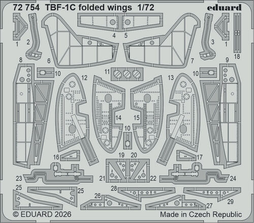 Eduard 72754 Grumman TBF-1 C - Folded Wings (for Hobby Boss Kits)