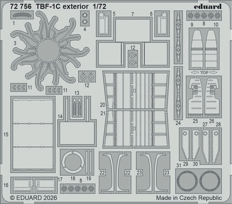 Eduard 72756 Grumman TBF-1 C - Exterior Set (for Hobby Boss Kits)
