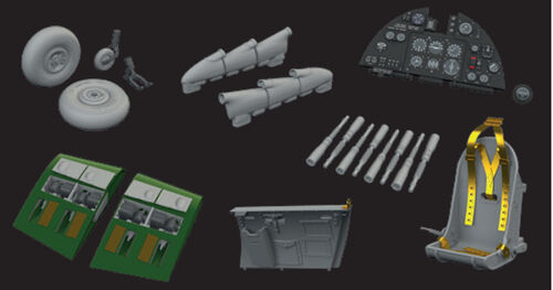 Eduard SIN648152 Hawker Hurricane Mk.IIc with Rounded Exhausts - Big Sin Set (for Arma Hobby Kits)