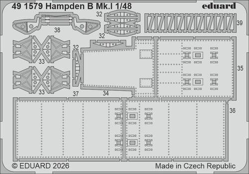 Eduard 491579 Handley Page Hampden B Mk.I - PE Set (for ICM Kits)
