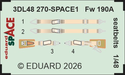 Eduard 3DL48270 Focke Wulf Fw-190 A - Space Set Seatbelts