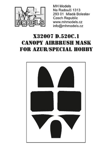 MH Models X32007 D.520C.1 Canopy airbrush mask