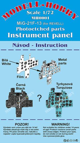 MH Models K72901 Mig-21F-13 Photoetched parts instrument panel for Revell ex Modell-Hobby