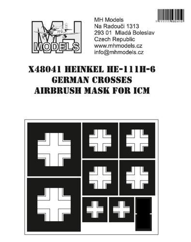 MH Models X48041 Heinkel He-111H-6 German Crosses Airbrush mask