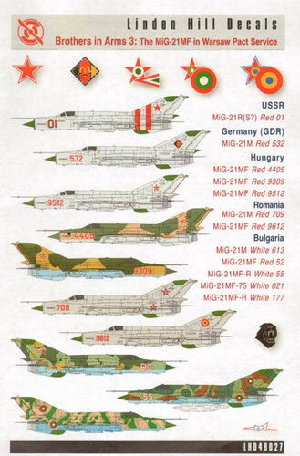 Linden Hill 48027 Mikoyan MiG-21 R Fishbed in Warsaw Pact Service (12 schemes)