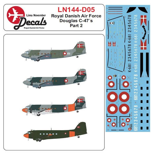 Lima November Decals 144-D05 Douglas C-47 in RDAF Service Part 2