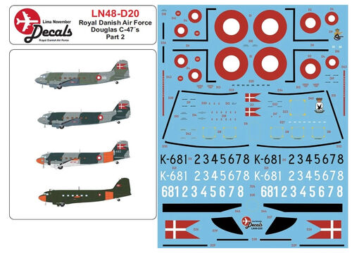 Lima November Decals 48-D20 Douglas C-47 in RDAF Service Part 2