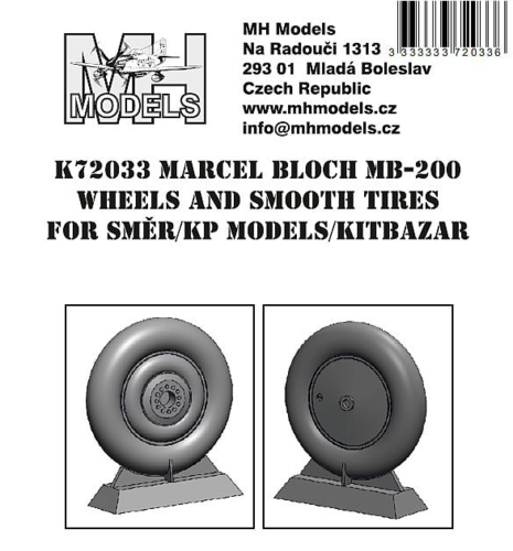 MH Models K72033 Marcel Bloch MB-200 Wheels and smooth tires