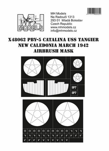 MH Models X48062 PBY-5 Catalina USS Tangier New Caledonia March 1942 - Airbrush Mask