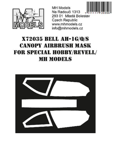 MH Models X72035 Bell AH-1G/Q/S Cobra Canopy airbrush mask