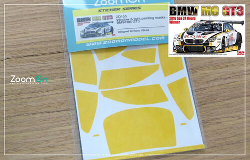 ZoomOn ZD155 BMW M6 GT3 - Precut Window & Light Painting Masks.(for NuNu Kits)