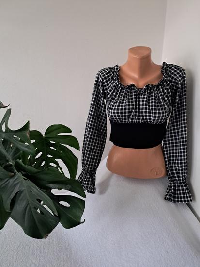 ZARA crop karirana bluza vel S