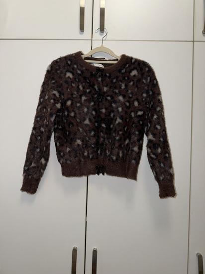 Zara leopard fluffy kardigan
