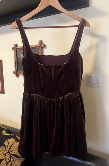 ZARA burgundy plišana haljina