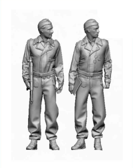 Glowel Miniatures 48009 WSS Tank Crew 44-45 (2 Figures, 3D Printed)