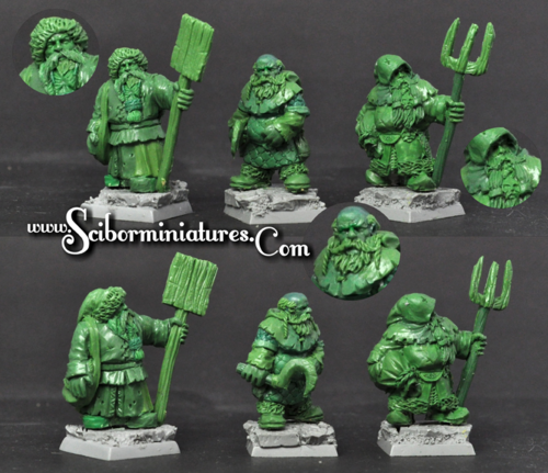 Scibor Monstrous Miniatures 28FM0472 Dwarf Farmers 3 Miniatures