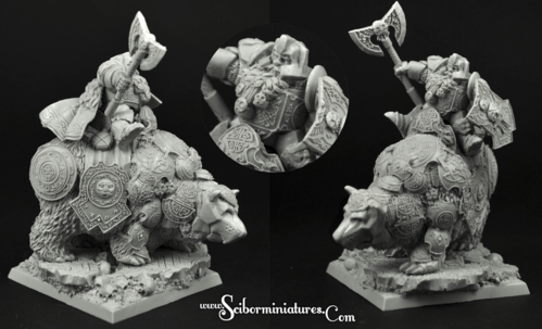 Scibor Monstrous Miniatures 28FM0224 Dwarf Lord on War Bear #1