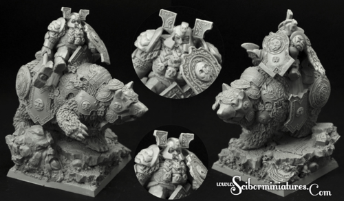 Scibor Monstrous Miniatures 28FM0232 Dwarf Lord on War Bear #3