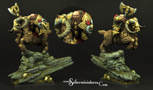 Scibor Monstrous Miniatures 28FM0235 Dwarf Lord on Mountain Ram
