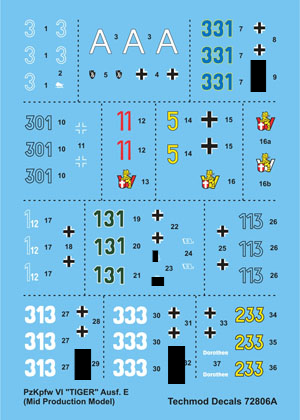 Techmod 72806 Pz.Kpfw.VI Tiger Ausf.E (Mid Production Model)