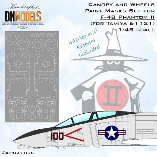 DN Models 48-827-096 Canopy And Wheels Paint Masks For F-4B Phantom II For Tamiya 61121