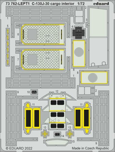 Eduard 73762 C-130J-30 cargo interior ZVEZDA