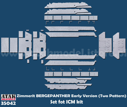 Atak Model 35042 Zimmerit Bergepanther Early - Two Pattern (for ICM kits)