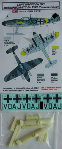 Kora Models CSD7272 Messerschmitt Bf-109F-2 Schneekufen set Luftwaffe on ski