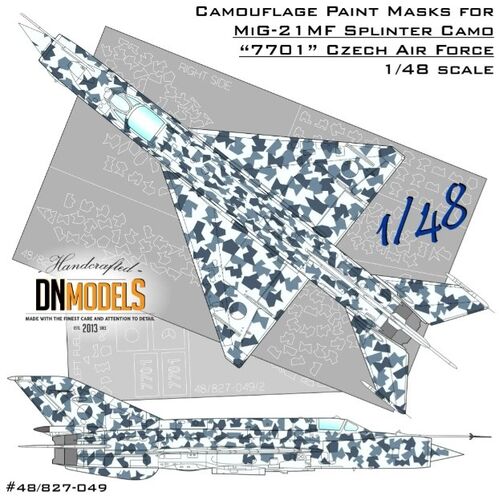 DN Models 48-827-049 Czech Splinter 7701 - Camouflage Paint Masks For MiG-21 V.2