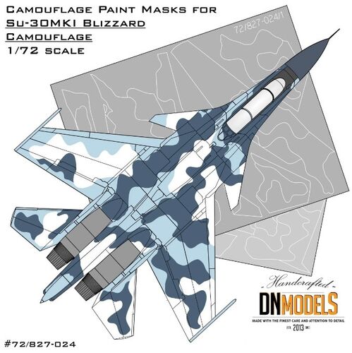 DN Models 72-827-024 Camouflage Paint Masks For Su-30MKI Blizzard Flanker