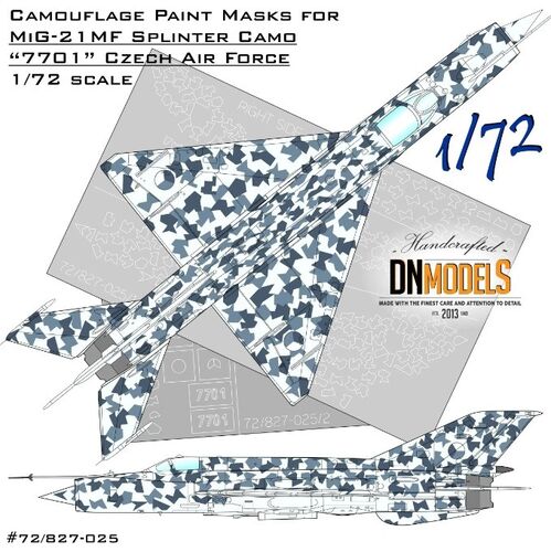 DN Models 72-827-025 Czech Splinter 7701 - Camouflage Paint Masks For MiG-21