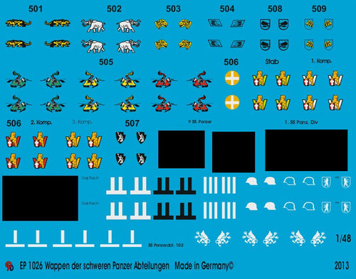 Peddinghaus-Decals 1026 Unit Markings Of The Heavy Tank Units