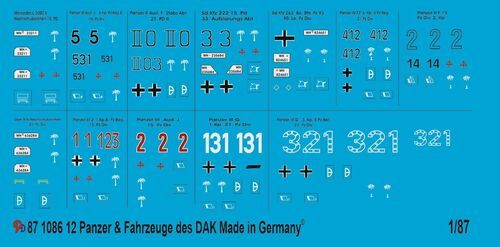 Peddinghaus-Decals 1086 12 Tanks And Vehicles Of The DAK